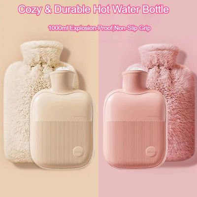 Large Capacity 1000ml Hot Water Bottle with Removable Soft C