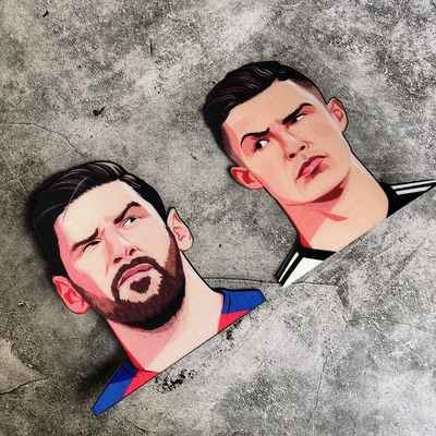 尤文C罗ronaldo巴萨梅西messi创意时尚汽车贴纸绝代双骄球王曼联