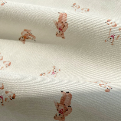 纯棉斜纹奶油小熊卡通背带裤子童装外套包包宠物衣服手作diy面料