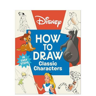 【预售】(预计26年1月出版)迪士尼经典角色绘画教程 Disney How to Draw Favourite Movie Characters 原版英文儿童趣味图书