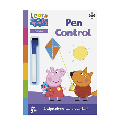 【预售】和佩奇一起学习：笔控擦拭式活动书 Learn with Peppa: Pen Control wipe-clean activity book 原版英文儿童趣味