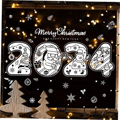 2024 Merry Christmas Stickers Christmas Products White Snowf
