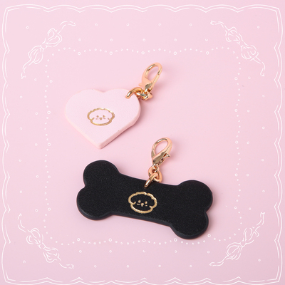 小狗项圈骨头牛皮可定制