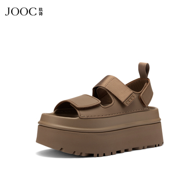 【海盐慕斯】JOOC玖诗厚底凉鞋女2026夏季新款外穿休闲露趾沙滩鞋