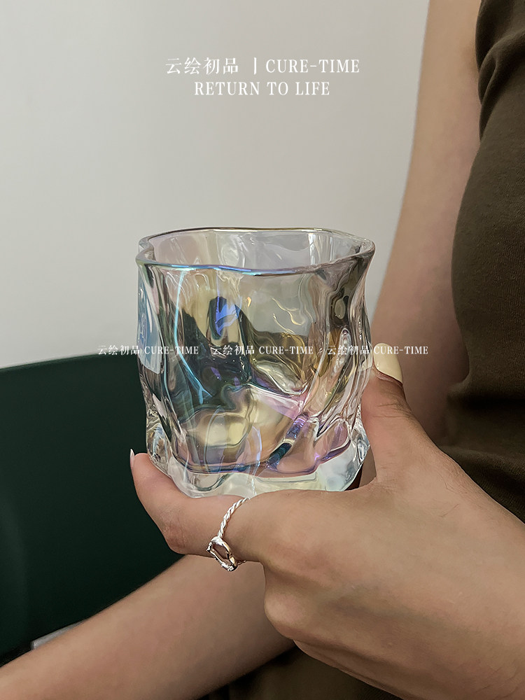 ins风威士忌扭扭玻璃杯洋酒杯烈酒杯果汁家用水杯客厅玻璃杯子女