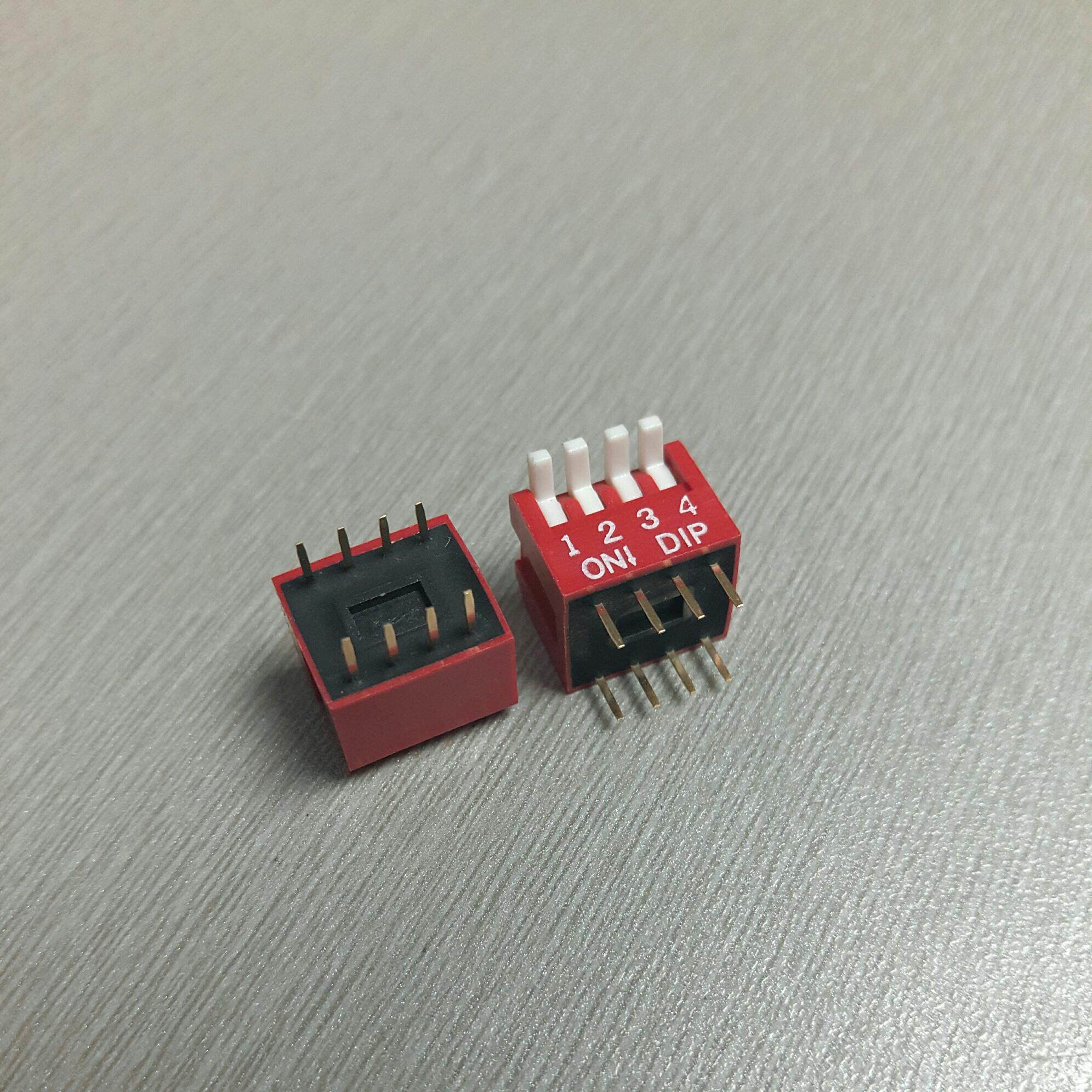 拨码开关 2.54mm脚距 DIP 四位4P 管装环保 侧拨开关 直插 琴键式