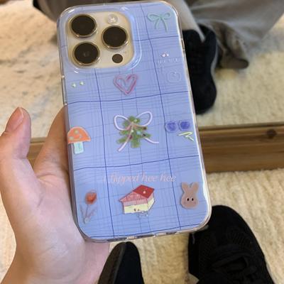 iFHHee  蓝miu宝箱 %小动物 原创设计 少女清爽夏日双层imd手机壳
