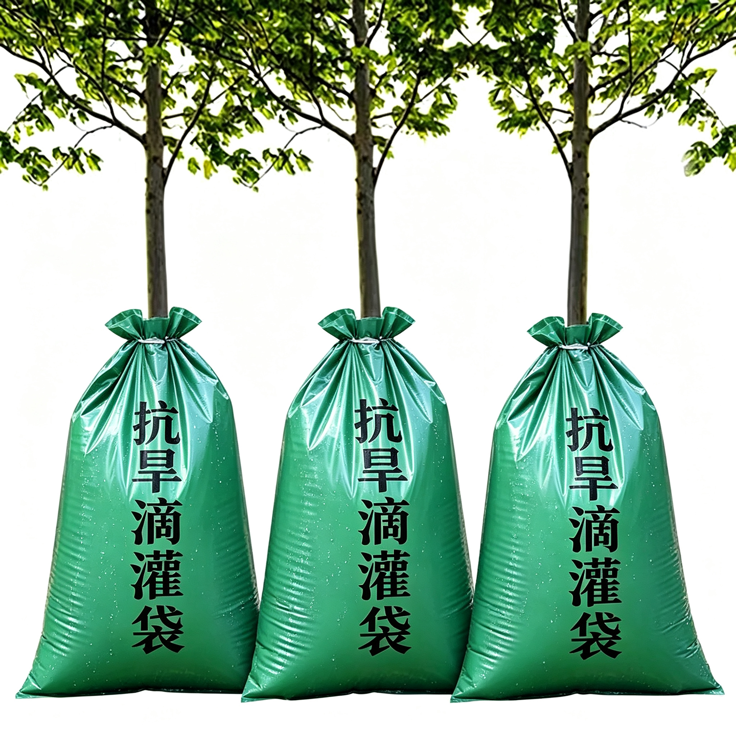 抗旱滴灌袋绿色可移动水袋轻便大容量户外抽绳灌溉袋