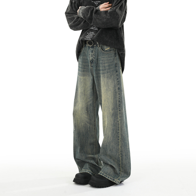 ZMOGEE直筒牛仔裤男春季美式高街潮牌复古阔腿裤宽松百搭休闲长裤