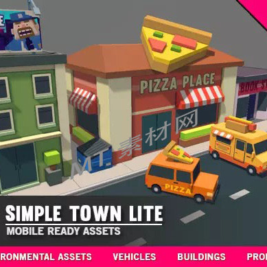 Unity卡通小镇多边形精简场景