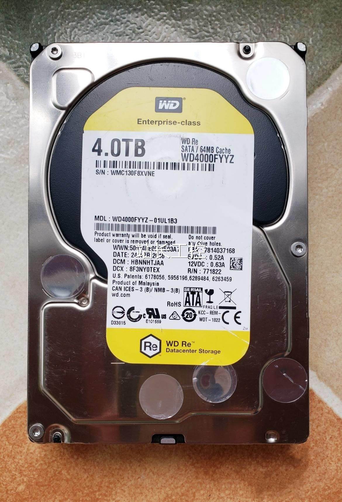 WD西部数据 WKMWYD4000FYZ 4T企B业级硬盘4T黑盘7200/转SATA_虎窝淘