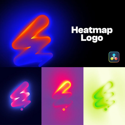 达芬奇模板-热呈像LOGO霓虹效果 DaVinci Resolve