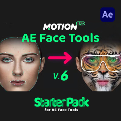 面部跟踪变形表情化妆美颜特效工具 AE Face Tools V6.0.3