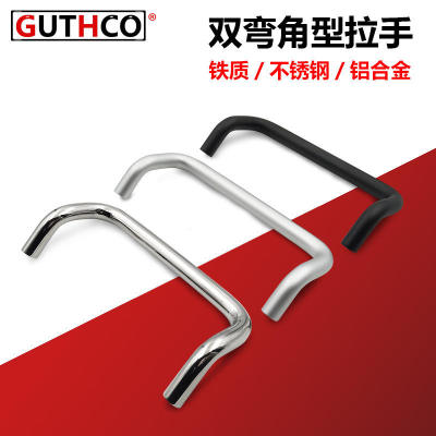 不锈钢304角型拉手UHFNS100/120弧形折弯双弯斜握XAF51/61圆把手