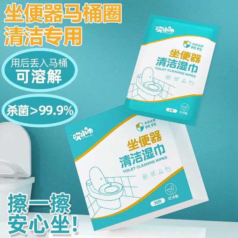 马桶消毒湿巾纸厕所坐便器清洁杀菌除臭去异味可降解可冲走湿厕纸