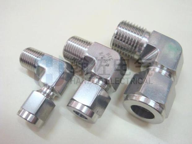 不锈钢316L研磨2分卡套弯头终端 ZG1/4锥螺纹密封硬管快装免焊接_虎窝淘