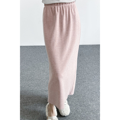 磨毛针织法式温柔半身裙女25秋季新款高腰显瘦中长款a字裙J06048