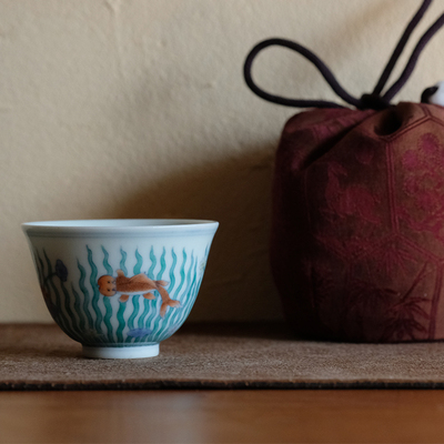 斗彩杯元隐茶事中式手工茶器