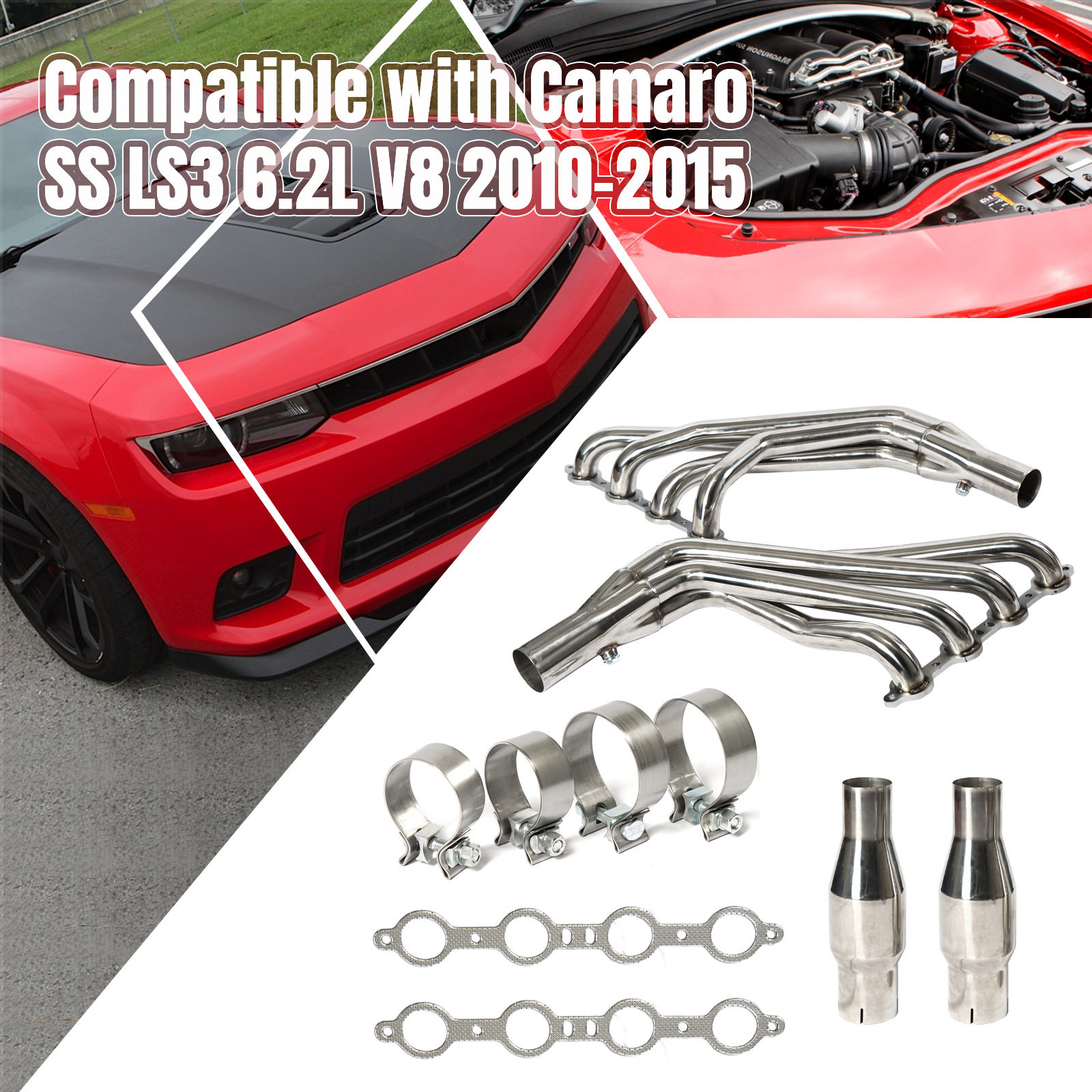 汽车改装 雪佛兰 Camaro Ss 6.2l Ls3 V8芭蕉套件 不锈钢排气歧管