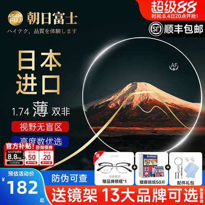 日本进口朝日富士1.74超薄镜片