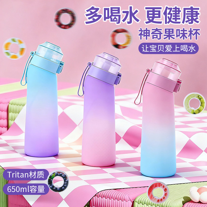 玩味水杯儿童上学专用玩味环吸管杯男女生高颜值母婴级材质650ml