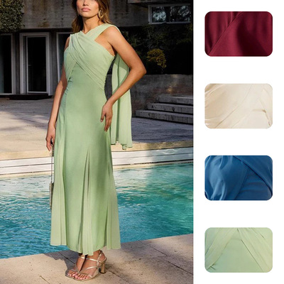 Women's chiffon slim fit strapless fashion sleeveless dress