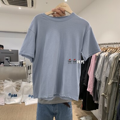 韩国直邮SELF SERVICE空空韩代26夏季新款时尚圆领纯色短袖T恤