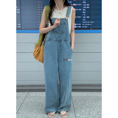 韩国直邮CELLONA空空韩代26夏季新款百搭时尚显瘦休闲牛仔背带裤