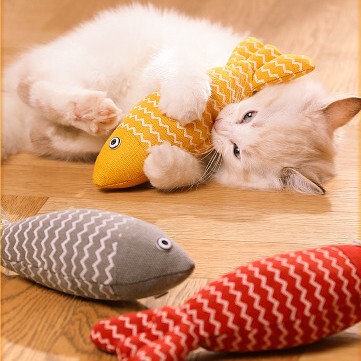 Cat toy simulation fish, cat mint fish, cat teasing stick,