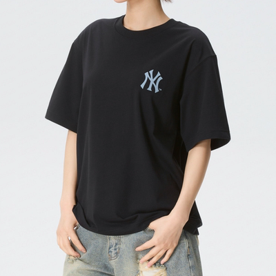 MLB正品新款夏季男女同款纽约洋基胶印时尚百搭短袖T恤3ATSX0863