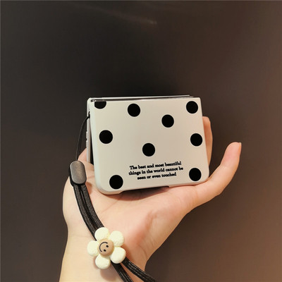 黑色波点适用小米mixflip2华为purax手机壳pocket2硬nova三星zflip7654卡通vivox磨砂oppofindn3n2女荣耀vp50