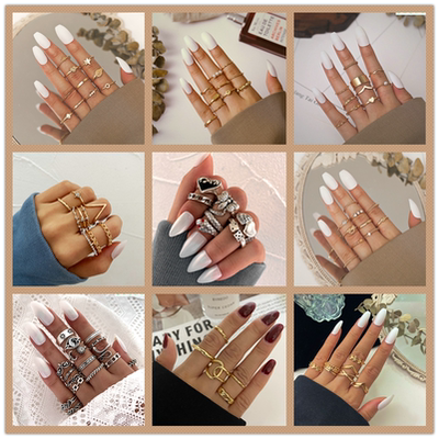 Vintage peach heart butterfly joint rings women蝴蝶关节戒指