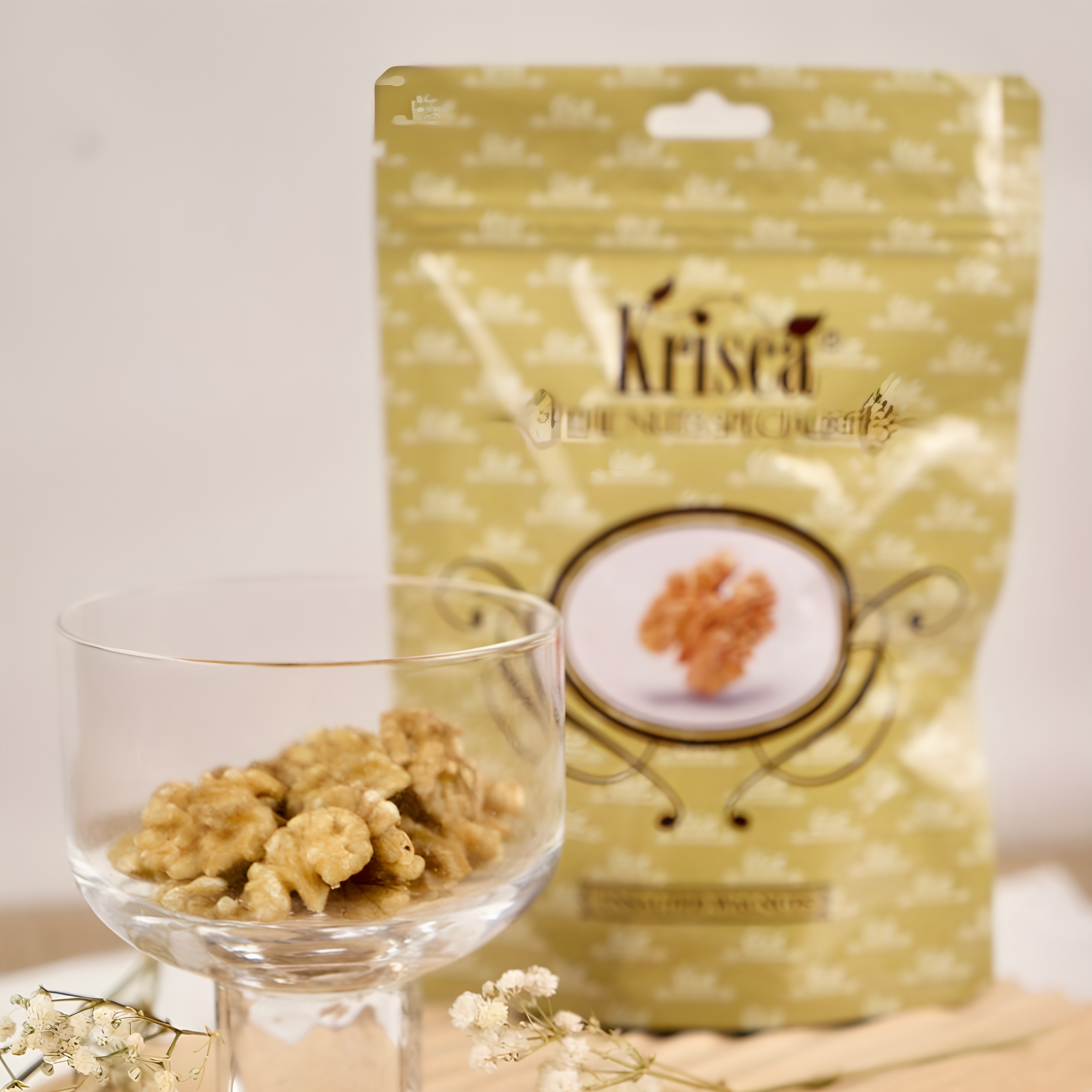 krisca纯天然智利无盐核桃120G护心补脑坚果饱满松脆去壳果仁进口