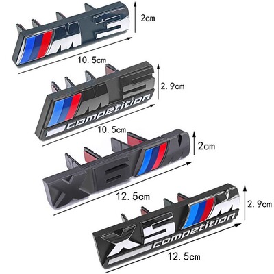适用于宝马雷霆M标3系M5改装X3mX5mM2Xm4m6中网标X7M运动车贴黑色