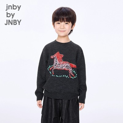 jnbybyjnby江南布衣秋男女童童装长袖套头毛衫1P9311960