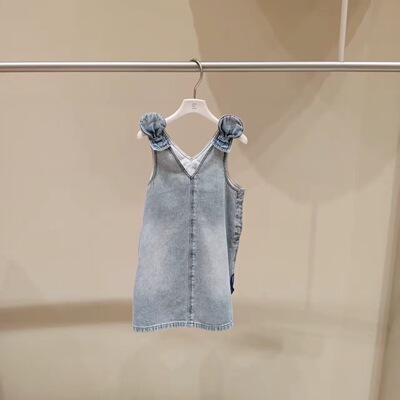 江南布衣春季女婴纯棉牛仔吊带裙