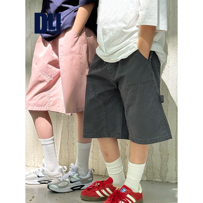 夏季男女复古做旧短裤纯棉五分裤
