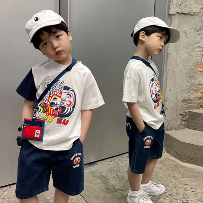 dlidlikids儿童牛仔短裤卡通夏季