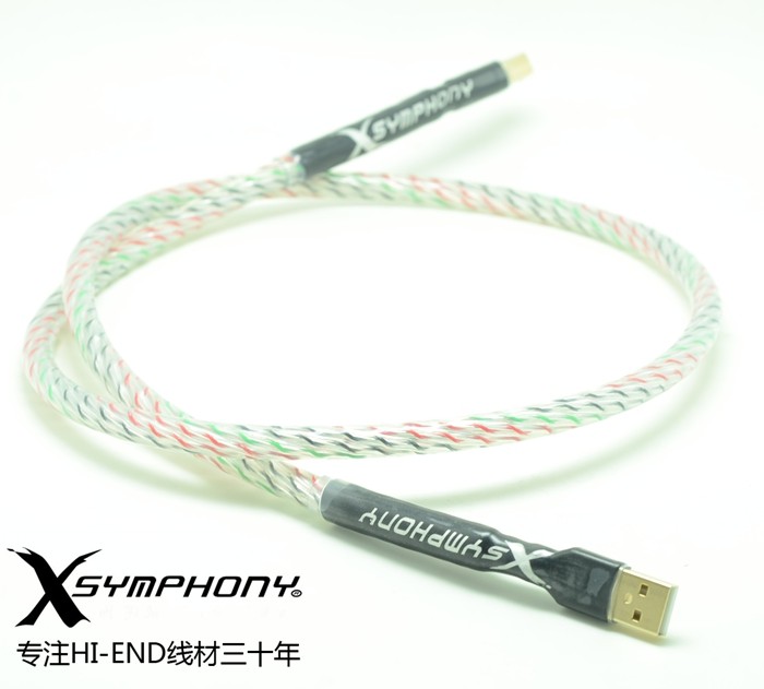 法国 XSYMPHONY（X交响乐）微空间芬兰铜包长结晶纯银AB方口USB线