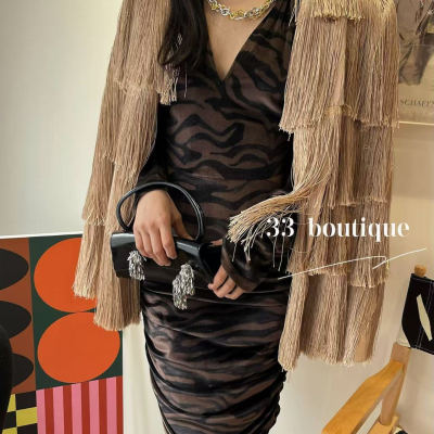 sugi设计师款露洞阔腿裤