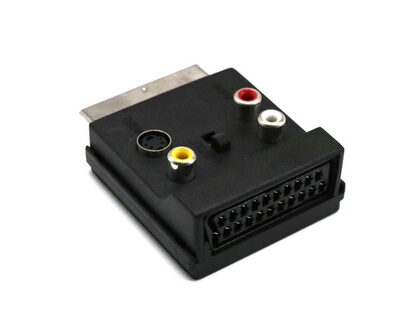 新品直销21PIN SCART公对3RCA母头 SVIDEO转接头 带IN/OUT开关