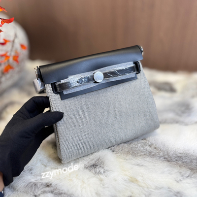 高端定制春夏款mini herbag 20CM帆布包拼接配色单肩斜挎女包包