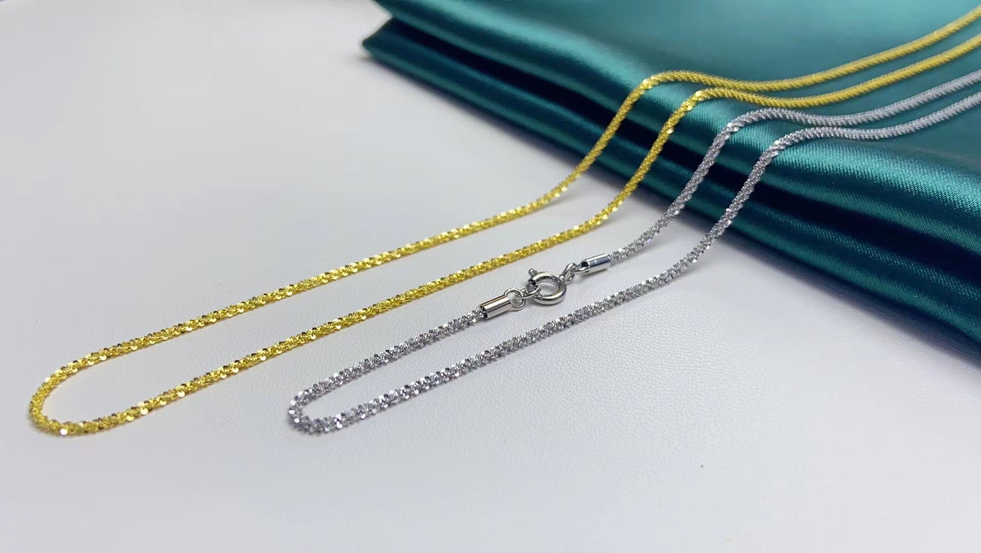 DIY配件S925纯银K金工艺银项链新款进口毛衣链菜花链_虎窝淘