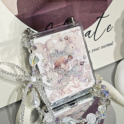 可爱花边女孩小折叠透明手机壳