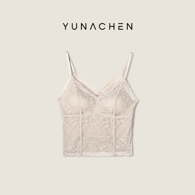 春夏新款薄杯垫双重蕾丝吊带背心可单穿64-LS35