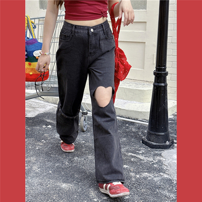 美式高街宽松休闲垂感直筒裤