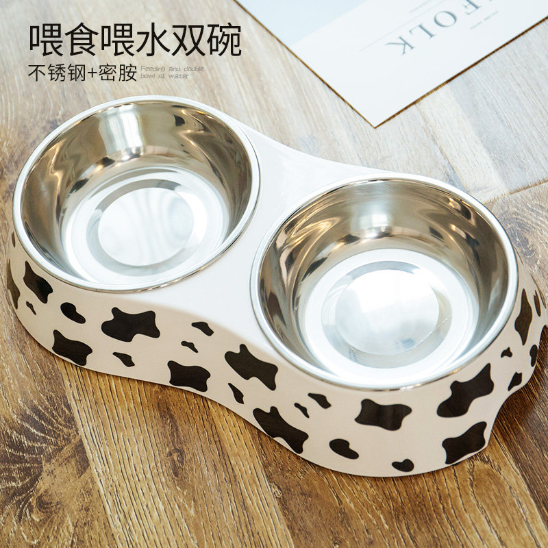 狗碗猫碗宠物猫狗食盆泰迪比熊双碗饭碗狗食盆猫食碗狗盘猫盘用品