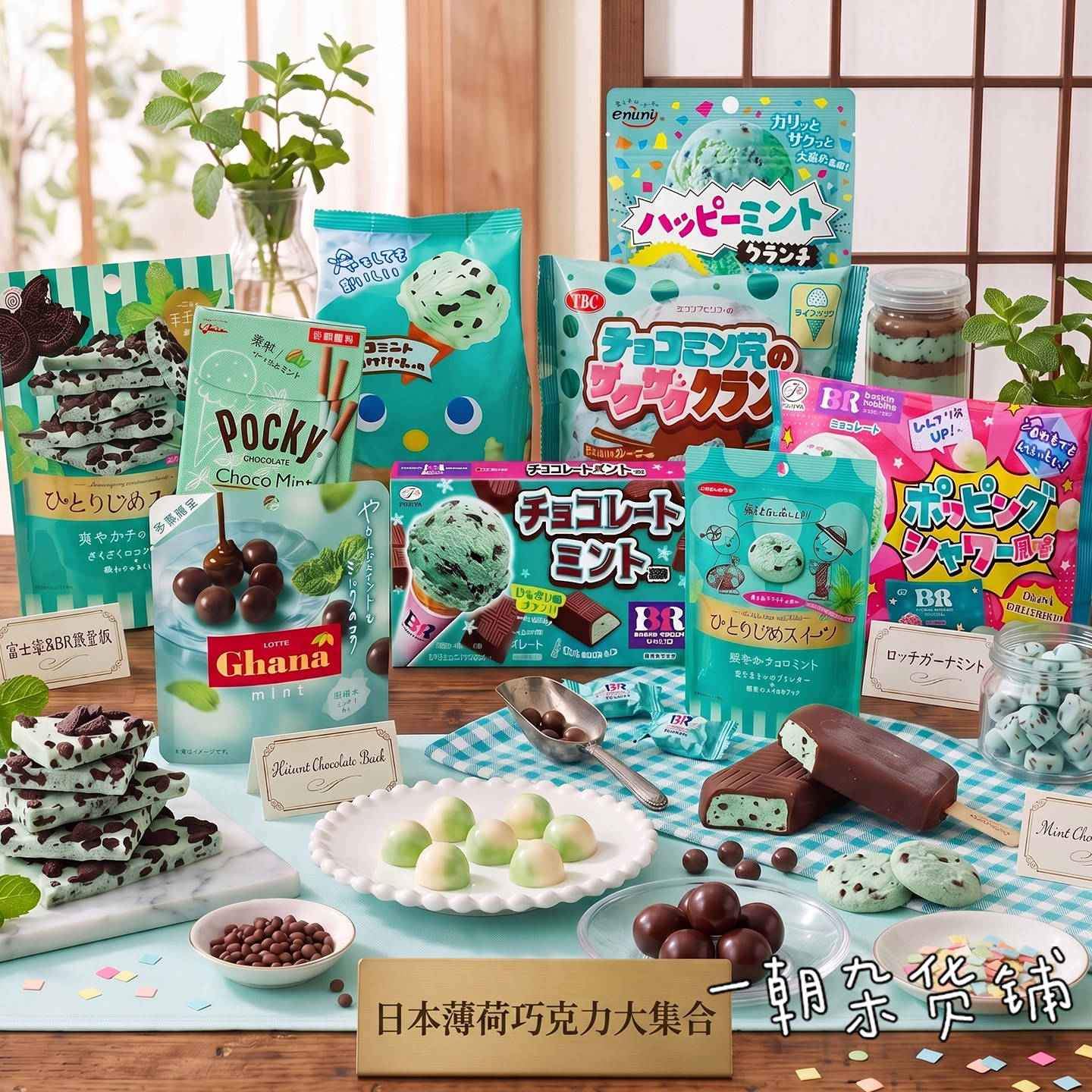 日本薄荷巧克力大集合!夏季零食不二家BR冰淇淋巧克力薄荷味夹心