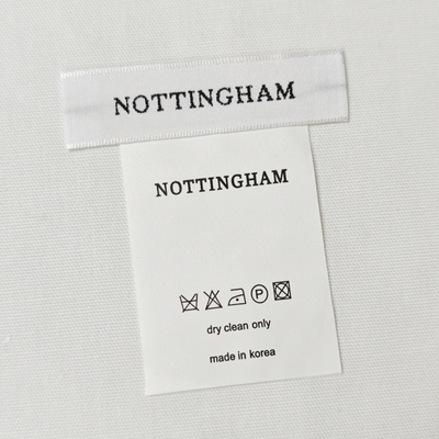 NOTTINGHAM韩国领标现货 木梭机缎面织唛 柔软侧标洗水标定制设计