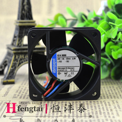 原装德国ebmpapst 614NHH 24V 125MA 3.0W 60*60*25 高端设备风扇